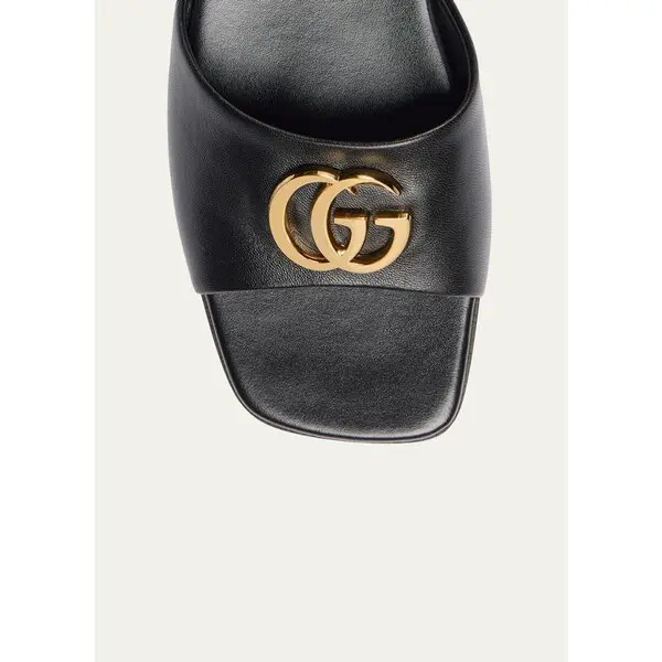 Gucci Marmont Gg Leather Slide Sandals