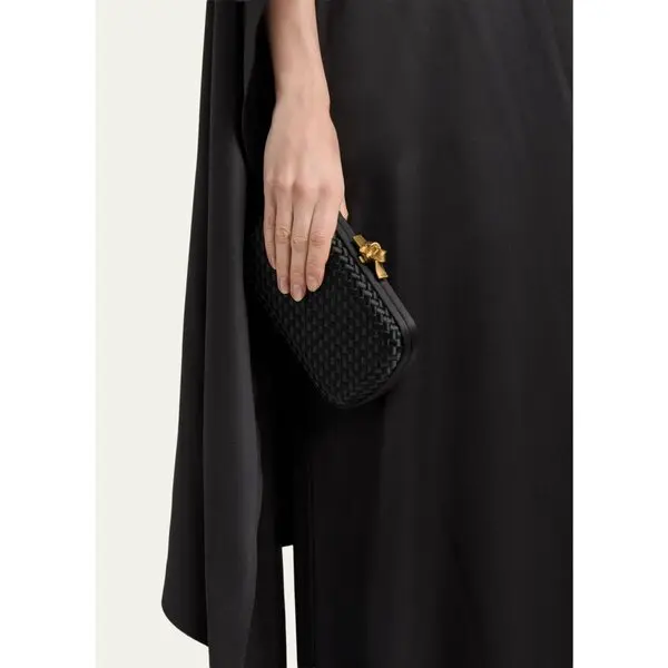 Bottega Veneta Intrecciato Knot Clutch Bag