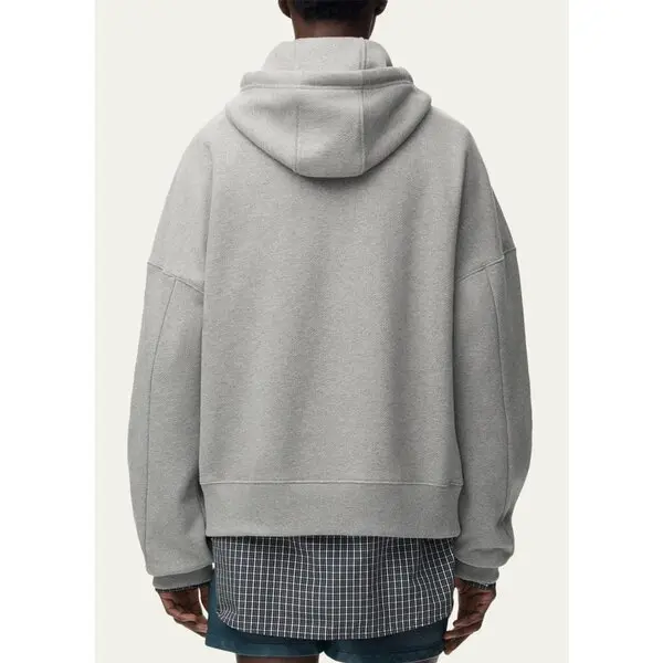 Loewe Relaxed Fit Fleece Leather-drawstring Hoodie