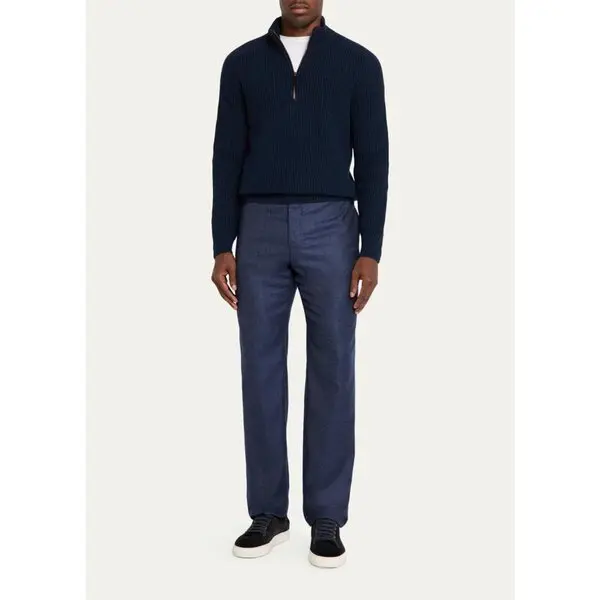 Iris Von Arnim Cashmere Melange Half-zip Sweater