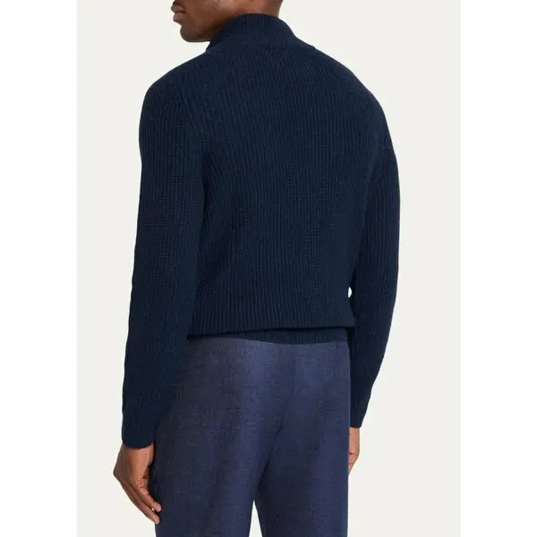 Iris Von Arnim Cashmere Melange Half-zip Sweater