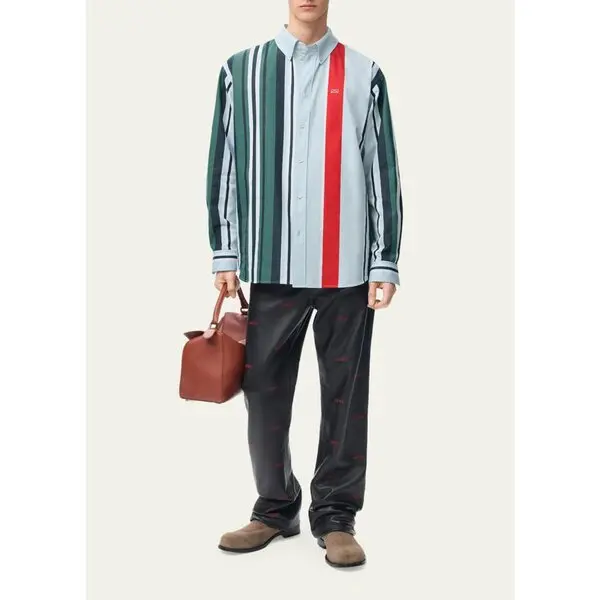 Loewe Variegated Stripe Twill Button-down Shirt