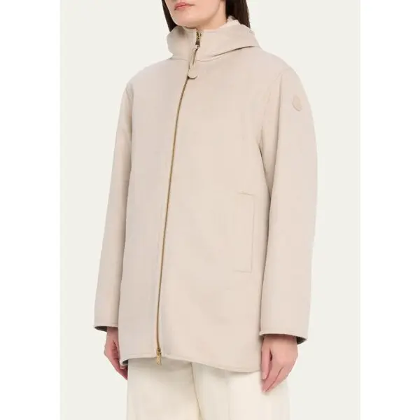 Moncler Hemiptere 3-in-1 Hooded Wool & Cashmere Down Jacket - Light Beige
