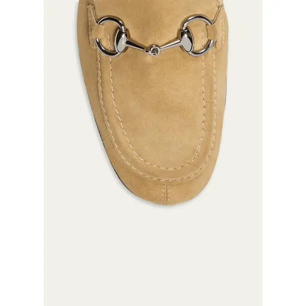 Gucci Jordaan Soft Suede Loafers With Horsebit - Sand