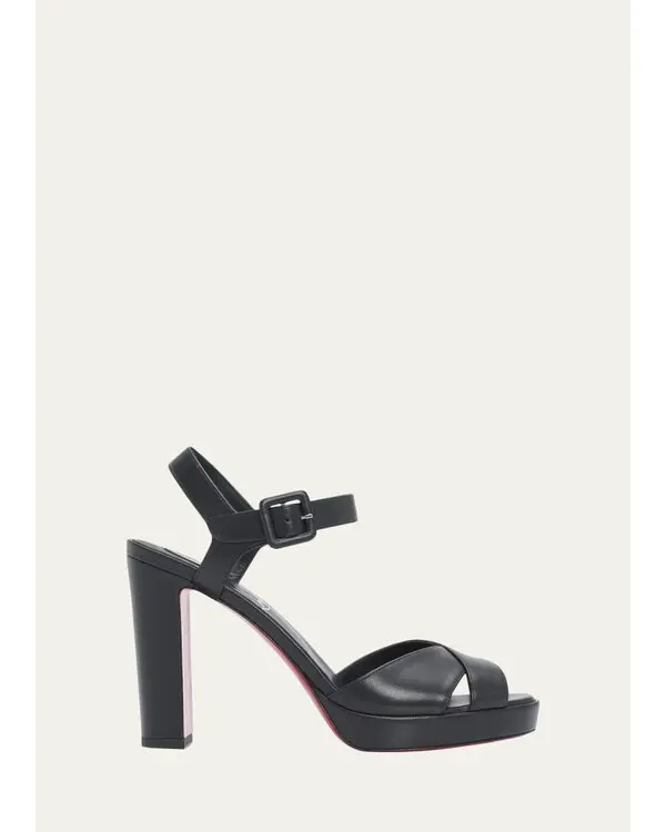 CHRISTIAN LOUBOUTIN 100mm Cora Leather Sandals - Black