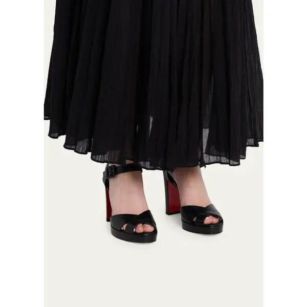 CHRISTIAN LOUBOUTIN 100mm Cora Leather Sandals - Cuoio