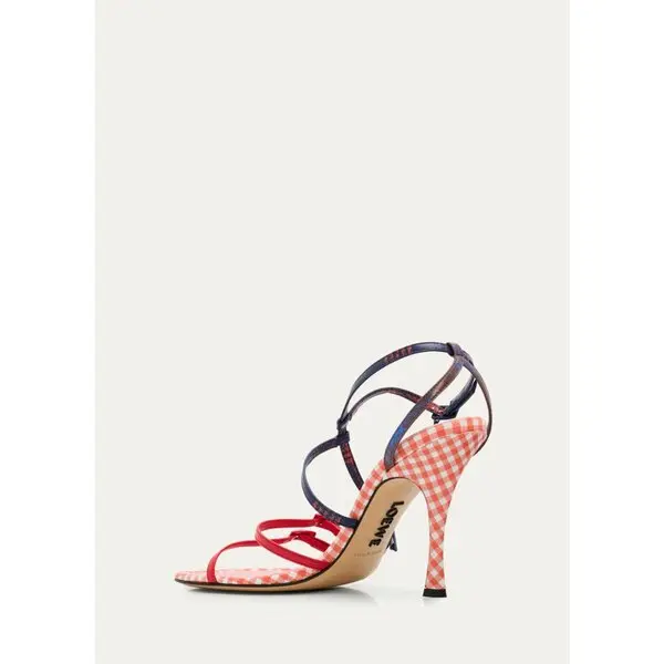 Loewe 90mm Comic Gingham Strappy Sandals