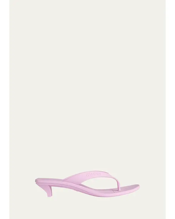 Gucci 35mm Vittoria Rubber Thong Sandals - Pink