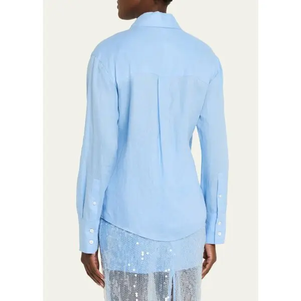 Veronica Beard Perezzi Asymmetric Linen Shirt