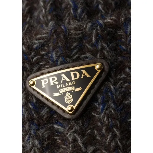 Prada Cashmere-wool Rib Knit Beanie - Blue