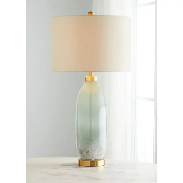 OLD WORLD DESIGN Carley Hand-blown Green Glass Table Lamp