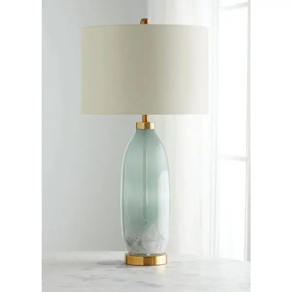 OLD WORLD DESIGN Carley Hand-blown Green Glass Table Lamp