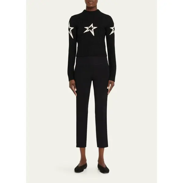 Perfect Moment Cropped Cable-knit Star Sweater