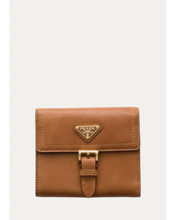 Prada Small Nappa Leather Wallet - Caramel