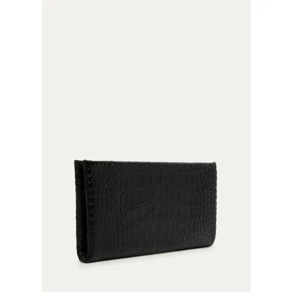 TOM FORD Arc Croc-embossed Leather Clutch Bag - Black