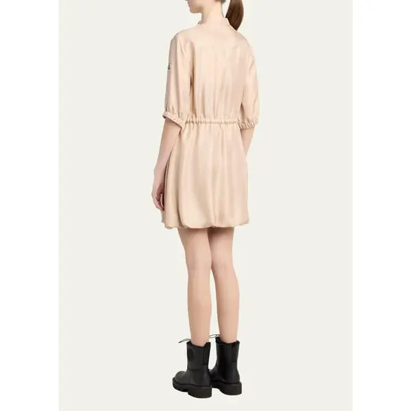 Moncler Silk Twill Mini Shirtdress