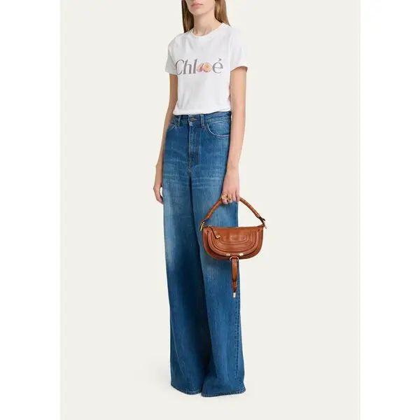 Chloé Marcie Mini Saddle Shoulder Bag In Leather - Black
