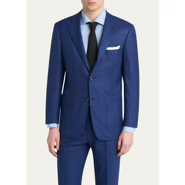 Kiton Royal Blue Virgin Wool Sport Coat