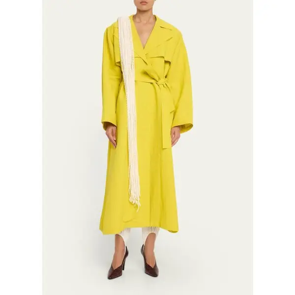 Alaïa Paper Belted Midi Trench Coat