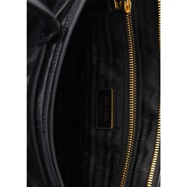 Prada Bonnie Glossy Leather Tote Bag - Nero