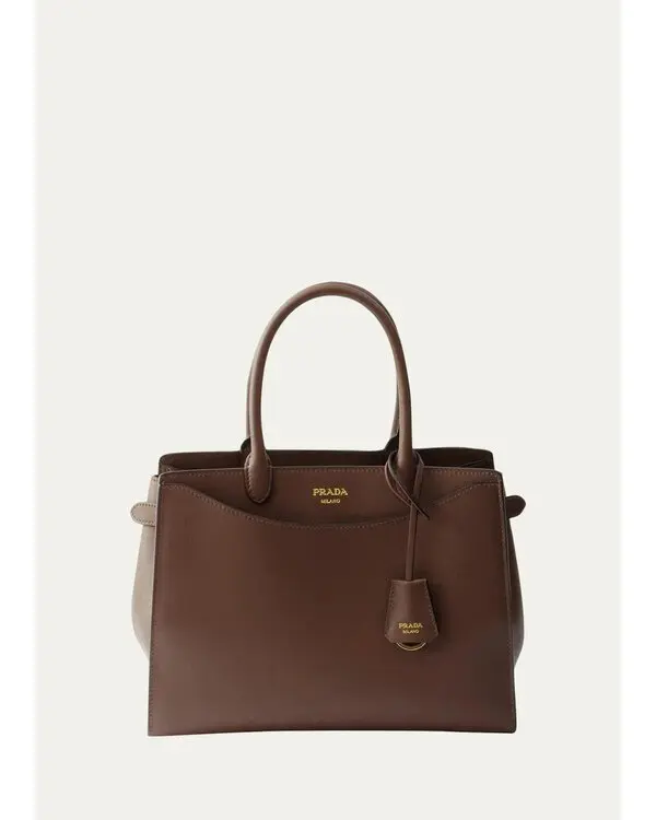 Prada Prelude Leather Top Handle Bag - Palissandro