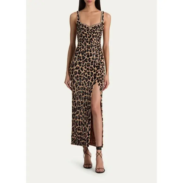Alice + Olivia Eve Embellished Sweetheart Midi Gown