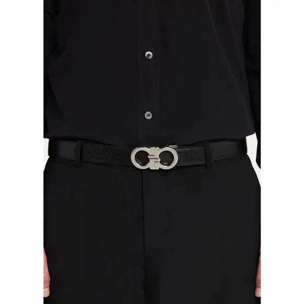 FERRAGAMO Reversible Leather Gancini-buckle Belt