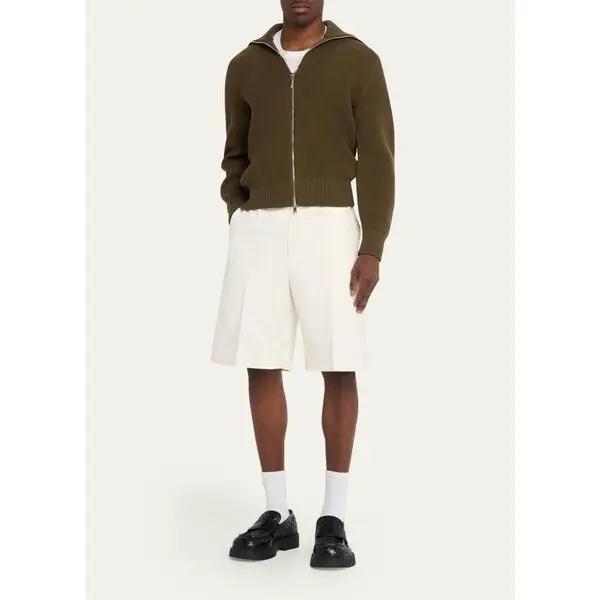 Bottega Veneta Cotton And Silk-blend Chino Shorts