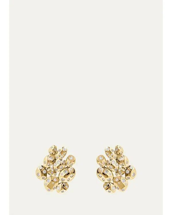 NICKHO REY Picasso 14k Gold Vermeil Cubic Zirconia Cluster Earrings - Yellow