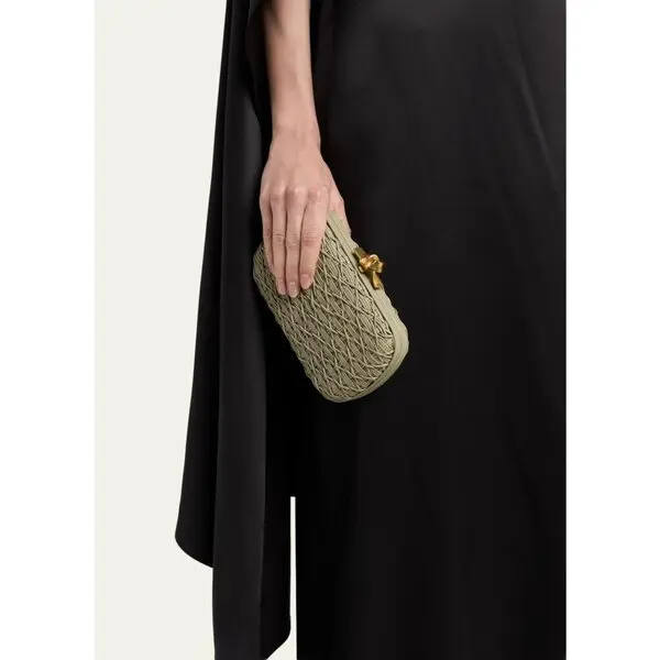 Bottega Veneta Woven Leather Cord Knot Clutch Bag