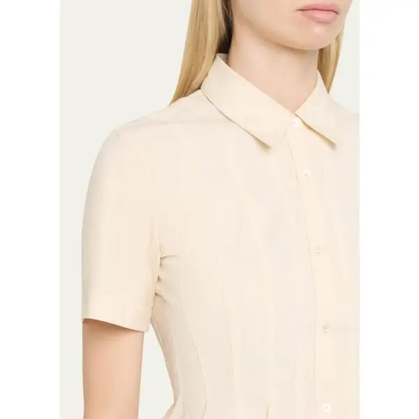 ASHLYN Lulu Pleated Peplum Button-down Shirt