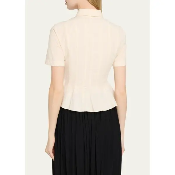 ASHLYN Lulu Pleated Peplum Button-down Shirt
