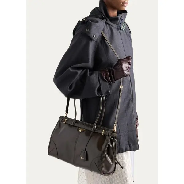 Prada Bonnie Leather Shoulder Bag - Forest