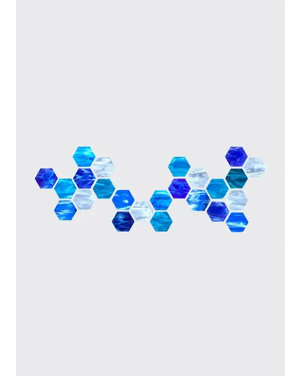 KARO STUDIOS Water Hexagonal Glass Wall Sculpture