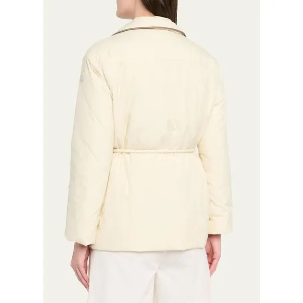 Moncler Tieche Belted Mid-length Down Jacket