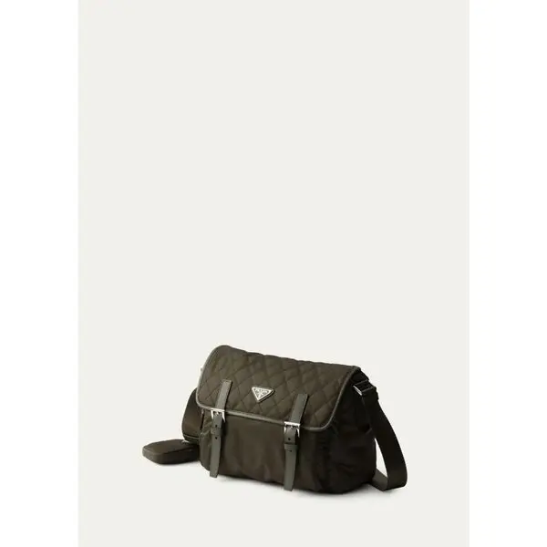 Prada Vela Large Quilted Re-nylon Shoulder Bag