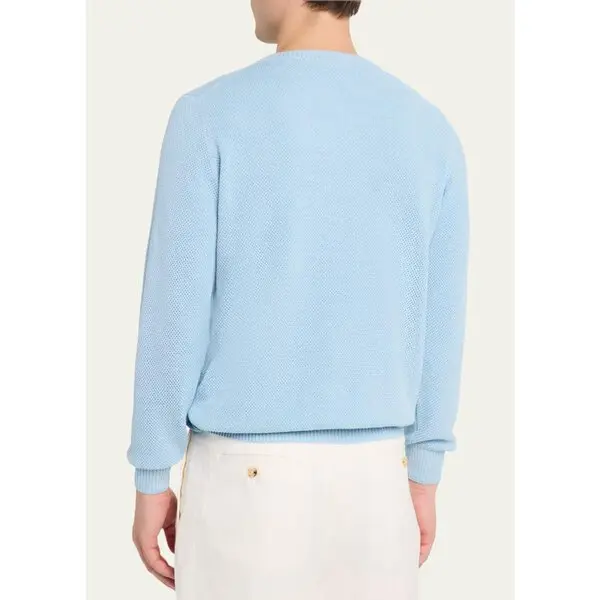 Fioroni Diamond-knit Silk/cotton Crewneck Sweater