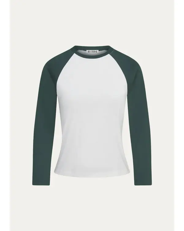 Eterne Long-sleeve Baseball T-shirt - Ivory/fore