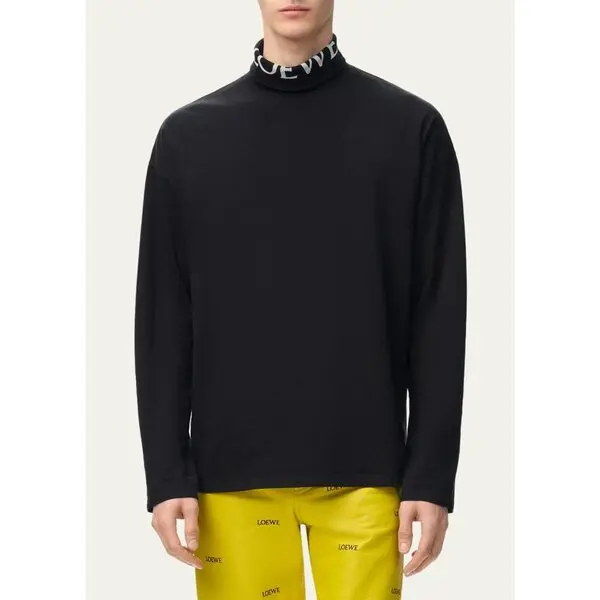 Loewe Stretch Cotton Logo Turtleneck Sweater