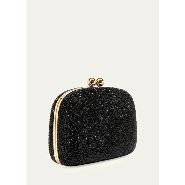 Carolina Herrera Vega Crystal Satin Clutch Bag