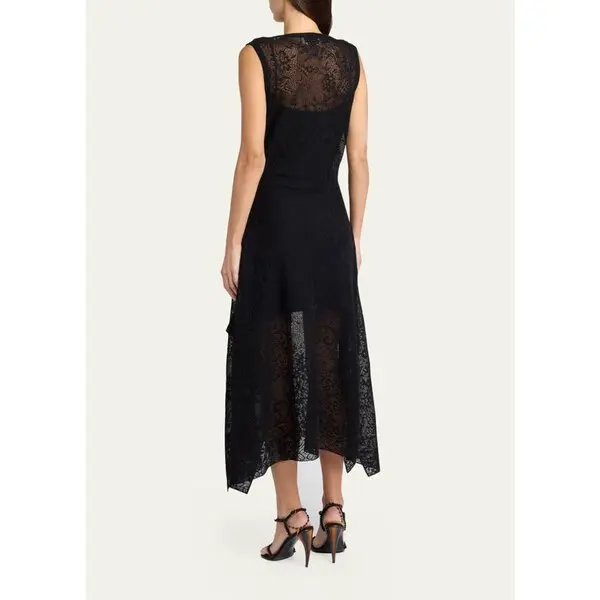 Alexander McQueen Floral Lace Semi-sheer Sleeveless Dress