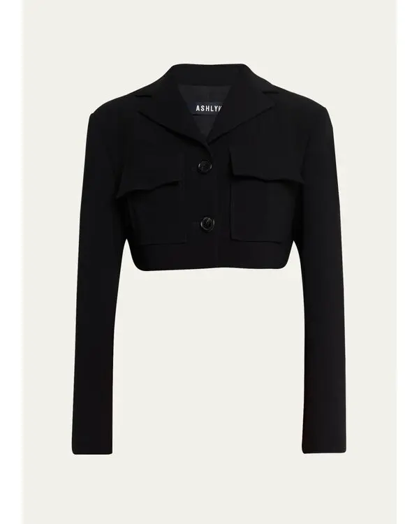 ASHLYN Elizabeth Flap-pocket Buttoned Jacket
