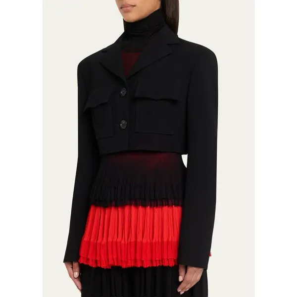 ASHLYN Elizabeth Flap-pocket Buttoned Jacket
