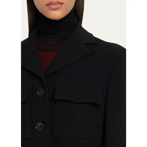 ASHLYN Elizabeth Flap-pocket Buttoned Jacket