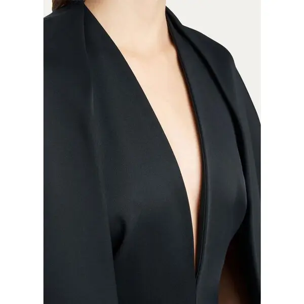 Khaite Dakota Sculpted Cape Midi Dress