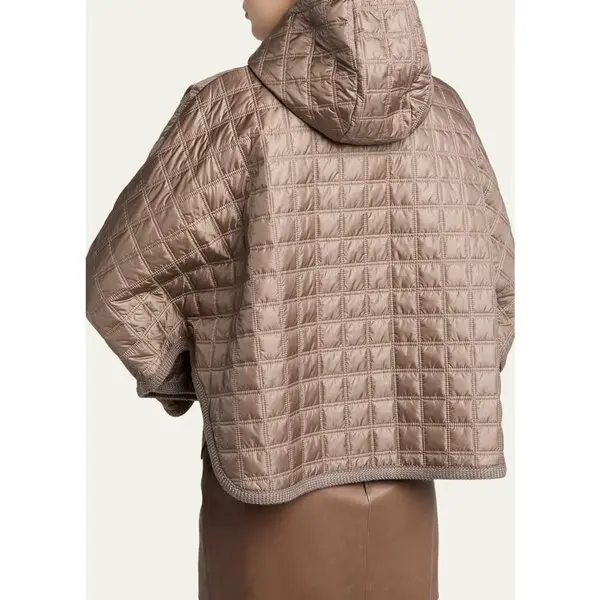 Moncler Hooded Square-quilted Padded Cape