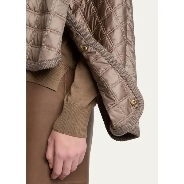 Moncler Hooded Square-quilted Padded Cape