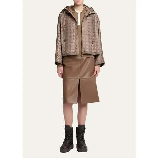 Moncler Hooded Square-quilted Padded Cape