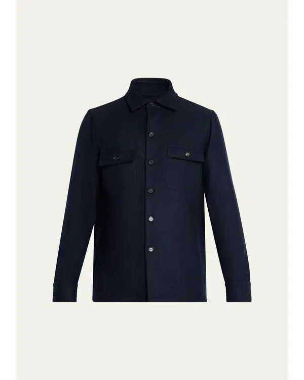 Cesare Attolini Wool Flap-pocket Overshirt