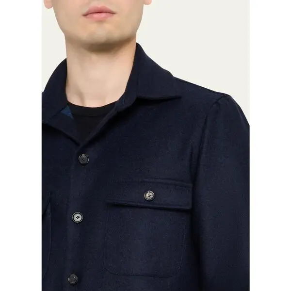 Cesare Attolini Wool Flap-pocket Overshirt